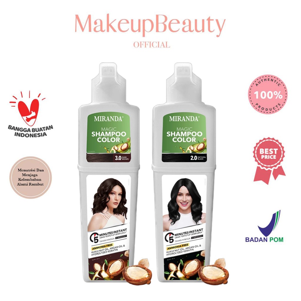 Jual MIRANDA Magic Shampoo Color Bottle / Pewarna Penutup Uban ...