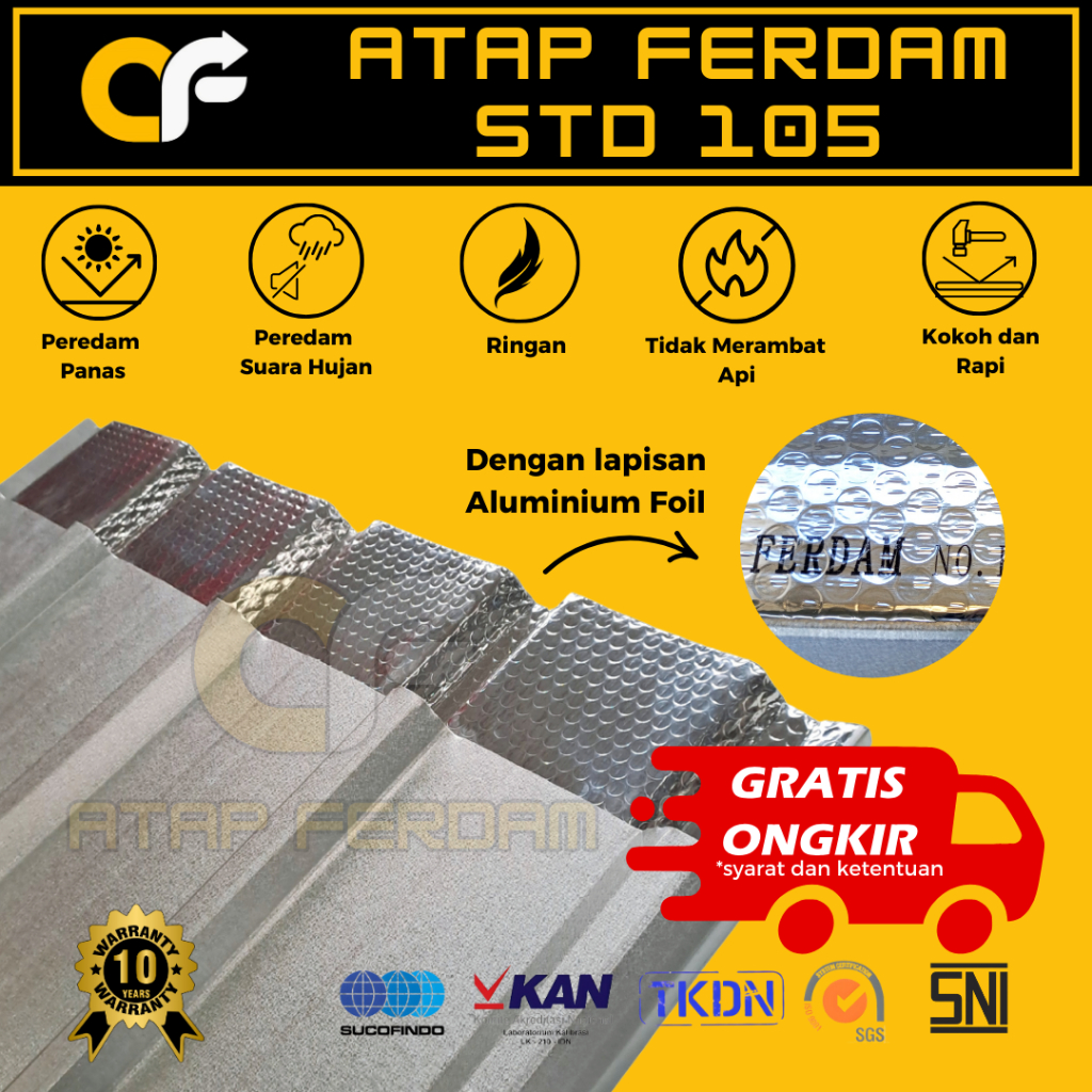 Jual Atap Spandek Metal (0.30) Galvalum Lapisan Peredam Insulasi ...