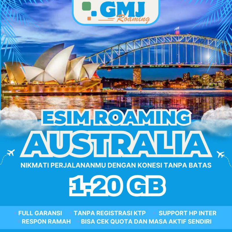 Jual ESIM ROAMING AUSTRALIA (GMJ Roaming) | Shopee Indonesia