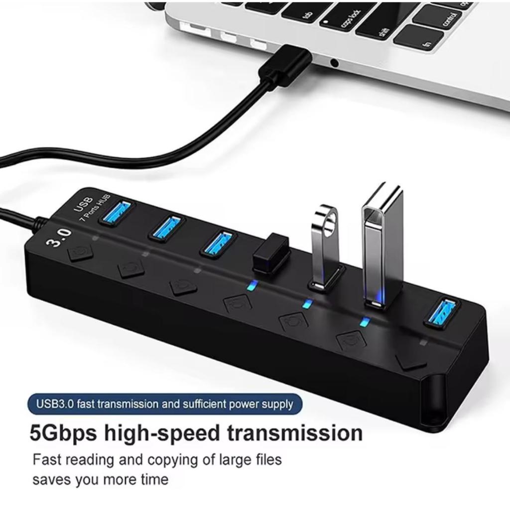 Jual Splitter 7 in1 USB Hub 3.0 5Gbps High Speed with Individual Power ...