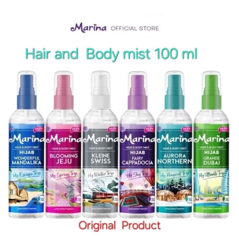 Jual Marina hair & body mist 100 ml/body mist marina 100ml | Shopee ...