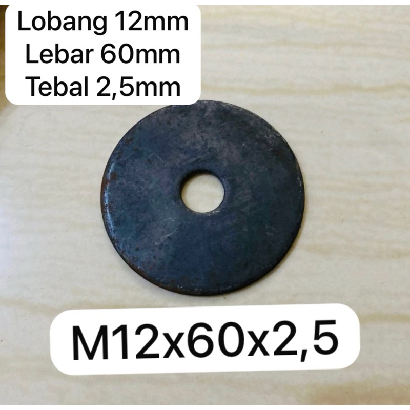Jual ring plat m12 lebar [12x60x2,5] hitam baja | Shopee Indonesia