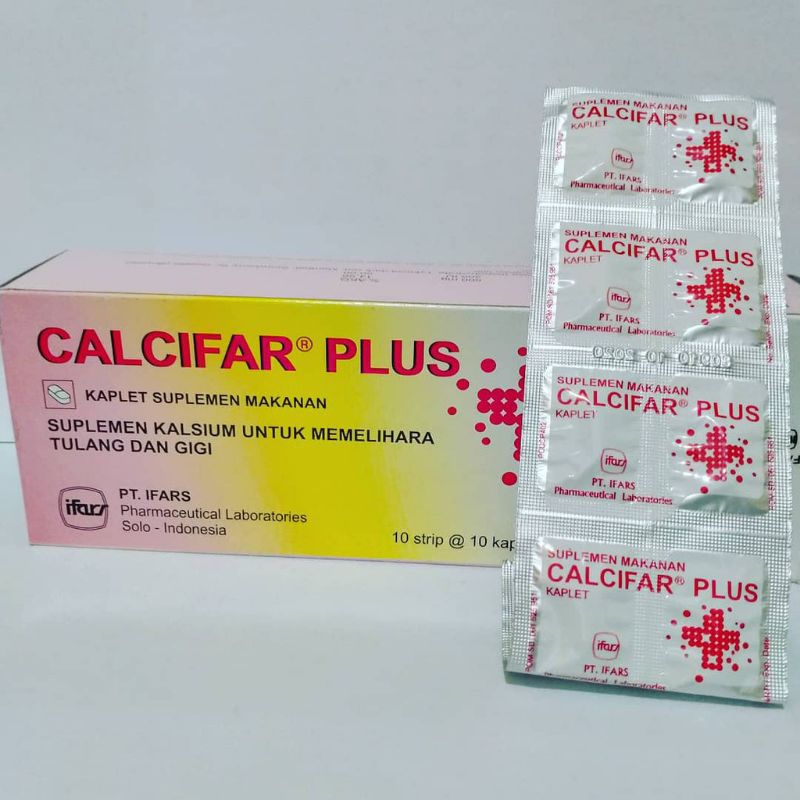 Jual Calcifar Plus 1 STRIP ISI 10 KAPLET KUNYAH Kalsium - Suplemen ...