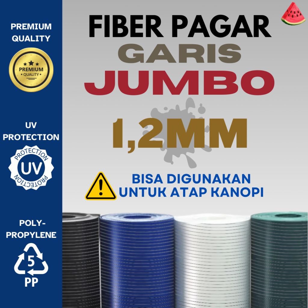 Jual Fiber Penutup Pagar & Kanopi GARIS JUMBO TEBAL 1.2mm Meteran ...