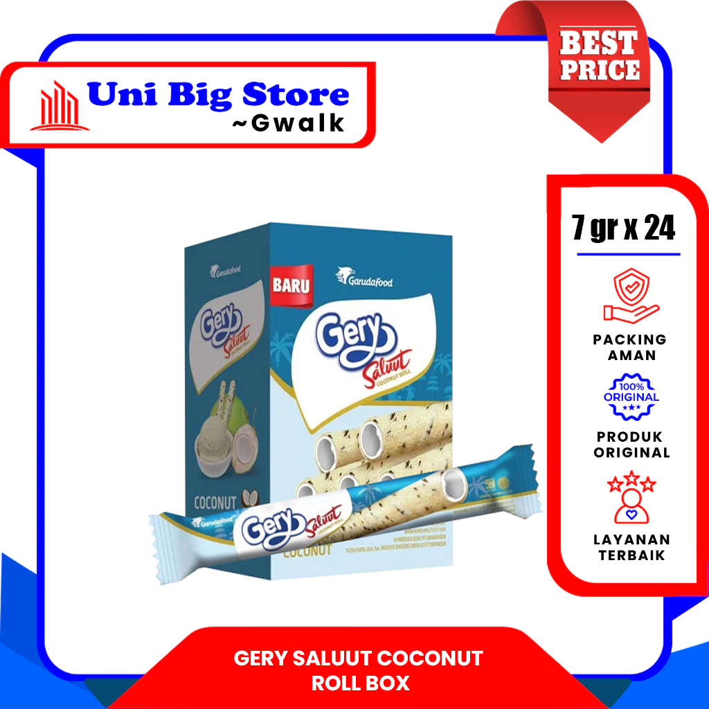 Jual GERY SALUUT WAFER COCONUT ROLL BOX - (7 gr x 24 pcs) | Shopee ...