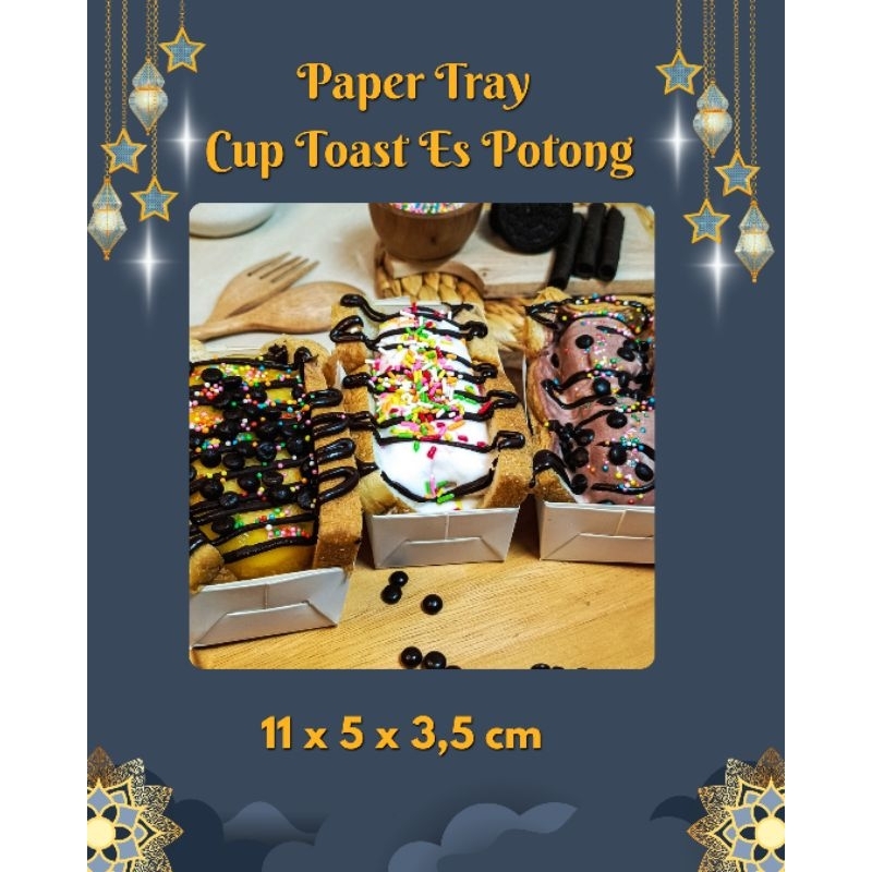 Jual (100 pcs) Kotak Es Potong Roti (BESAR) / Paper Tray / Toast Box ...