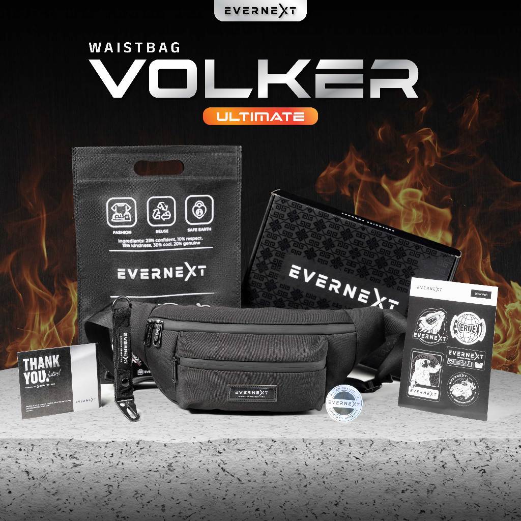 Jual Evernext - Tas Selempang Pria Anti Air Waist Bag Waterproof Volker ...