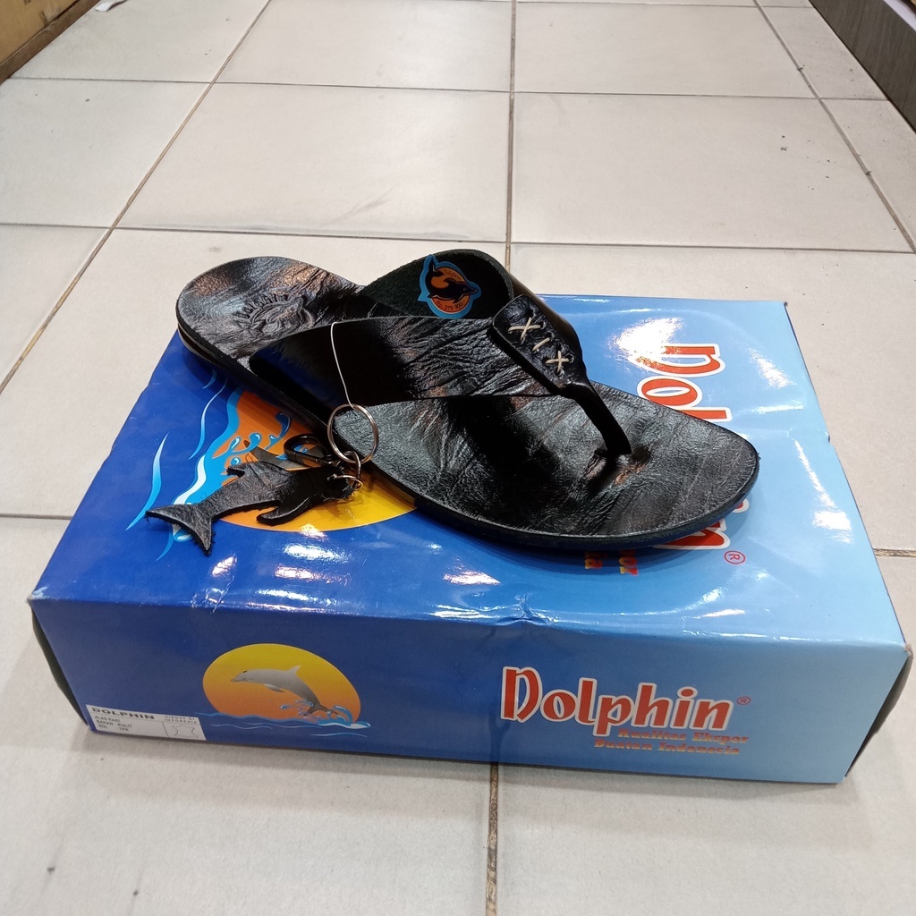 Jual Promo Sandal Dolphin Sandal Jepit Pria Kulit Asli "Carlos" Bisa ...
