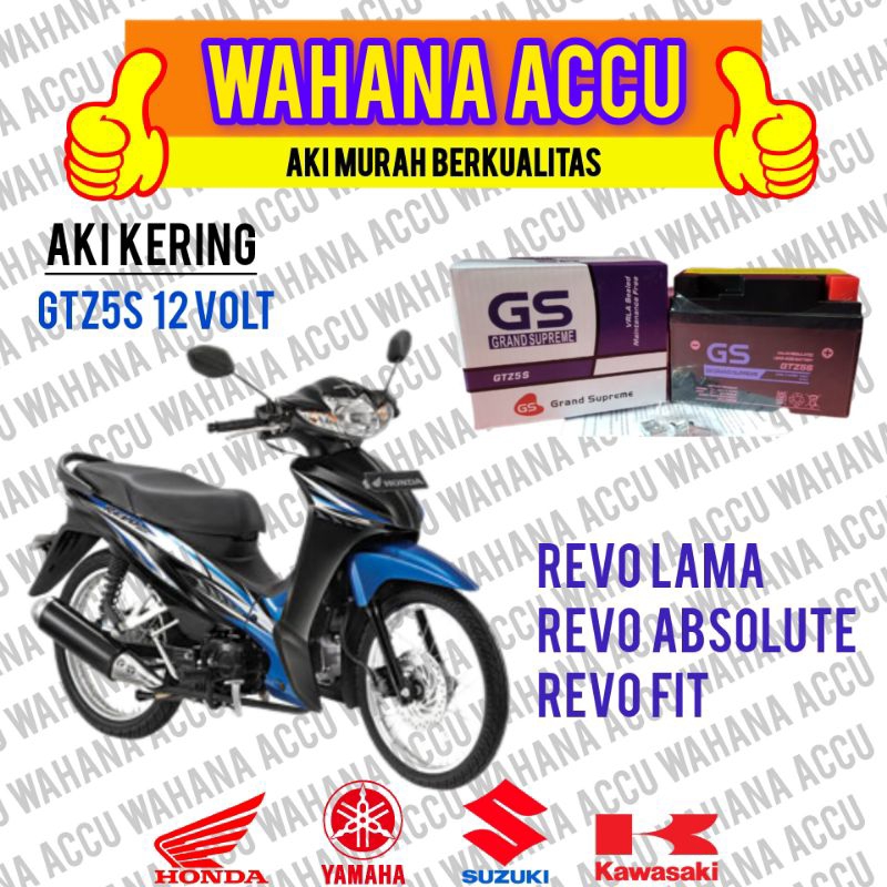 Jual AKI MOTOR REVO LAMA, REVO ABSOLUTE, REVO FIT, AKI KERING GS GTZ5S ...