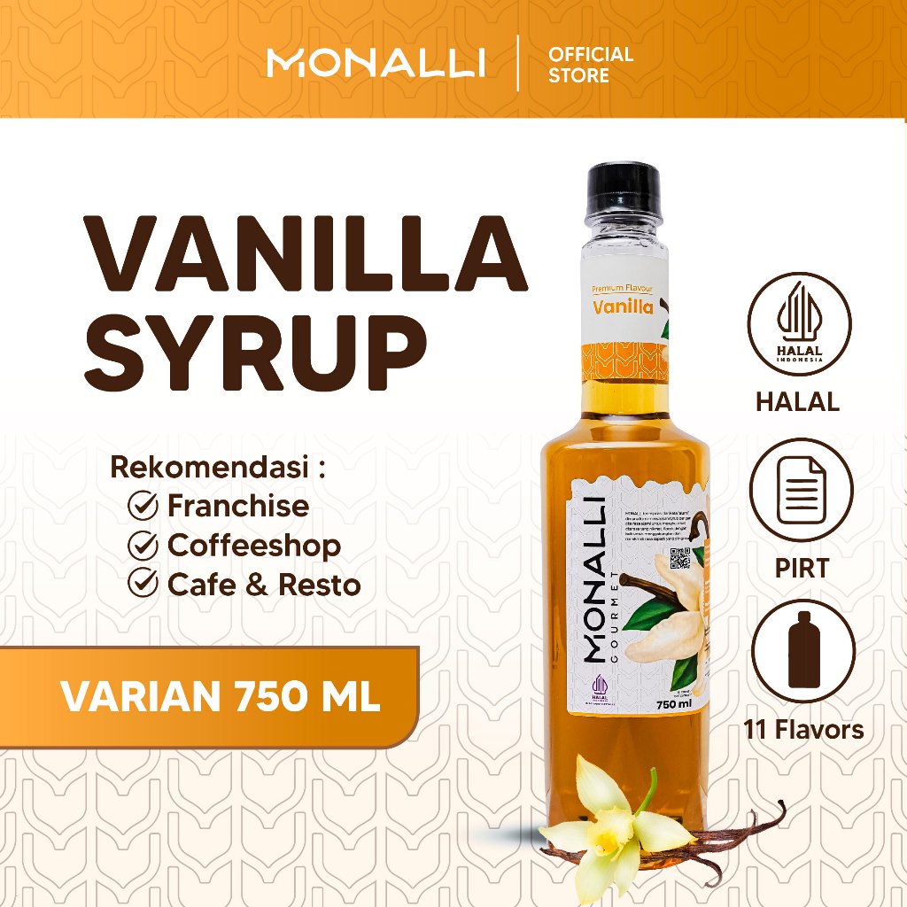 Jual Monalli Syrup - 750 mL Vanilla Syrup / Sirup Vanila Premium ...