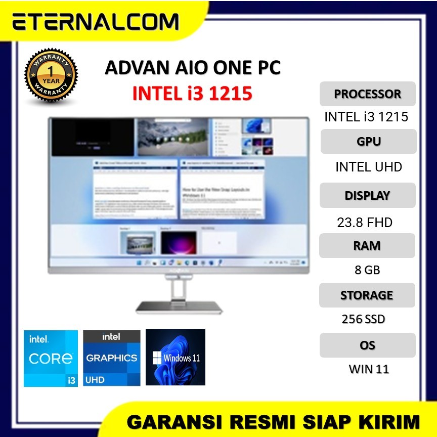 Jual ADVAN AIO ONE PC I3 1215 8GB 256GB W11 | Shopee Indonesia