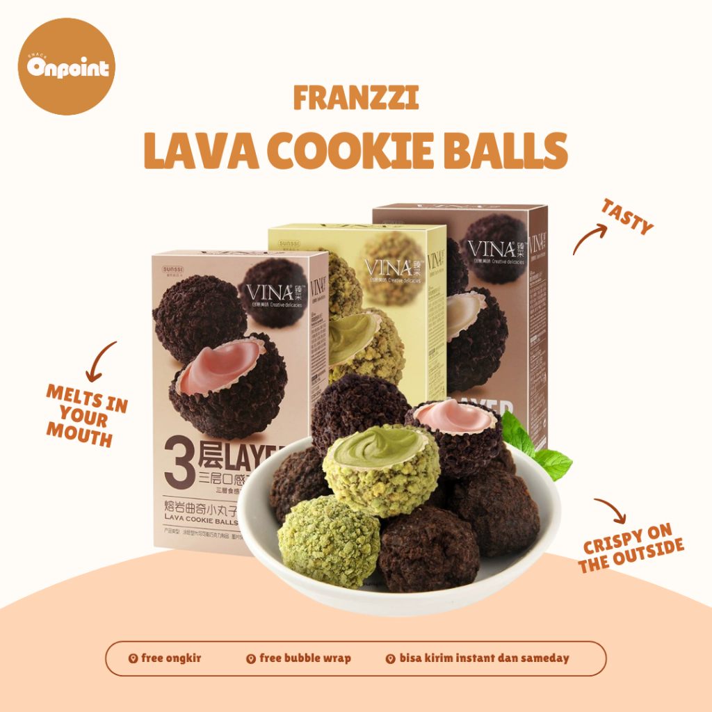 Jual Franzzi Vina Lava Cookie Balls | Biskuit Cemilan Bola Cokelat ...