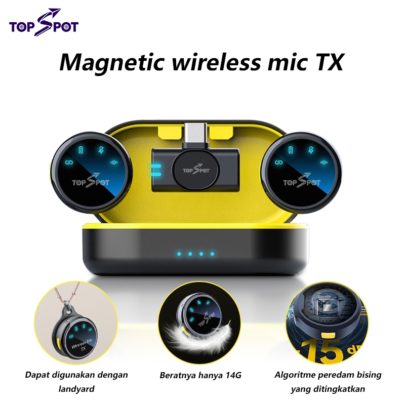 Jual Topspot S3 Mic Wireless Clip on Microphone Mikrofon Lavalier HP ...