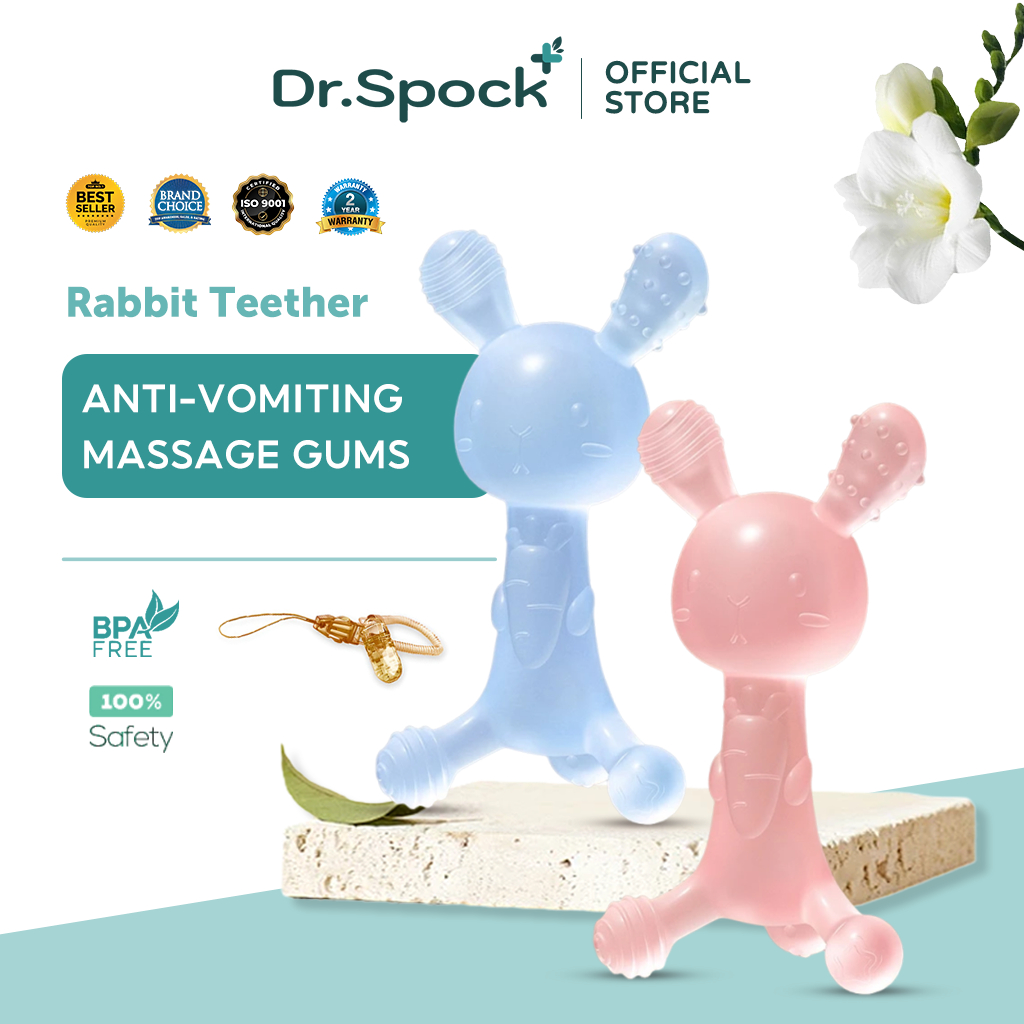 Jual Dr.Spock Mainan Gigitan Teether Bayi Bahan Rabbit Silikon Teether ...