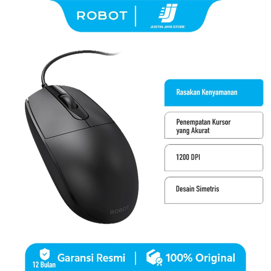 Jual ROBOT M102 Mouse Wired Business Office 1200DPI Mouse Kabel USB For PC Laptop Termurah (new ...