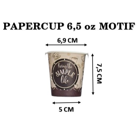 Jual [ISI 50PCS] Paper Cup 6,5 Oz (190ml) Tahan Panas / Gelas Kertas Kopi Teh Food Grade quality ...