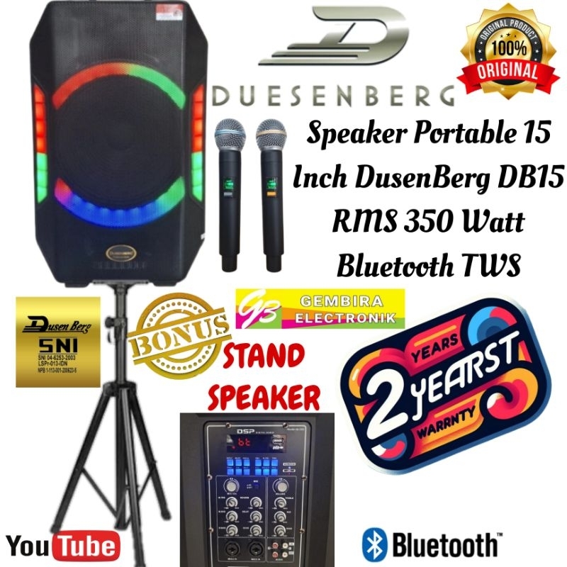 Jual Speaker Aktif Portable 15 Inch DusenBerg DB15 RMS 350 Watt ...