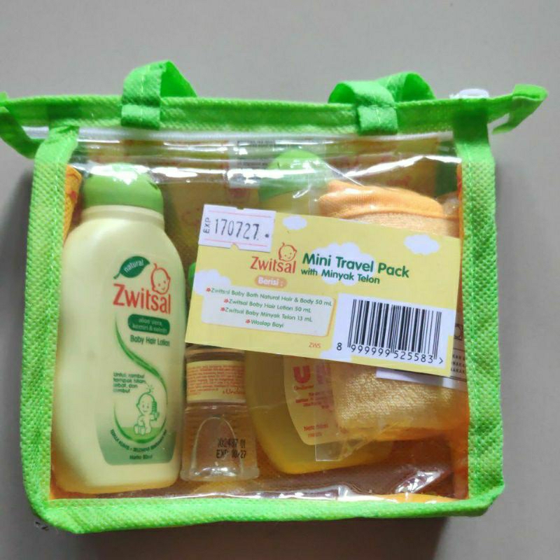 Jual Mini travel pack isi 3 + Waslap zwitsal baby with minyak telon ...