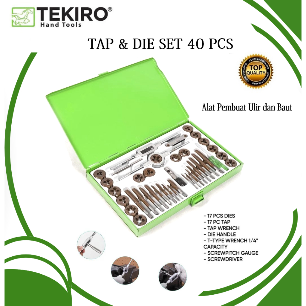 Jual Tekiro Tap And Die Set 40 Pcs Alat Pembuat Drat Alat Senai Snai ...
