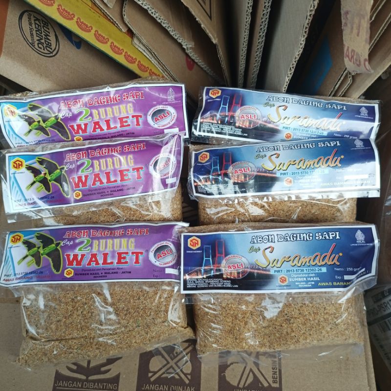 Jual abon murah abon sapi merek walet Suramadu kemasan 250gr | Shopee ...