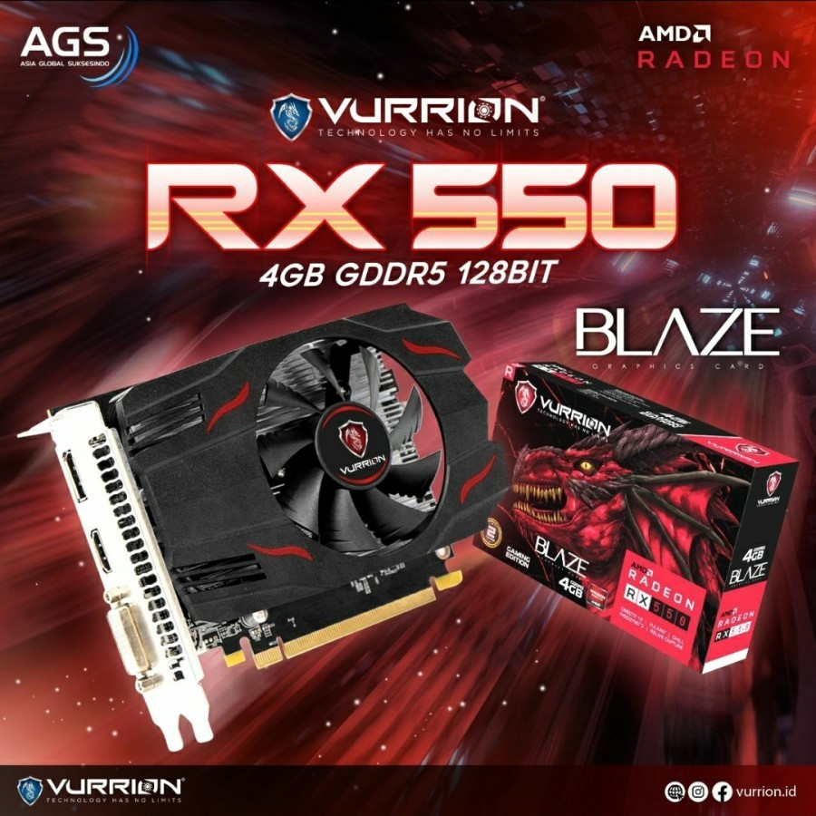 Jual VGA Vurrion RX 550 4GB DDR5 | Shopee Indonesia