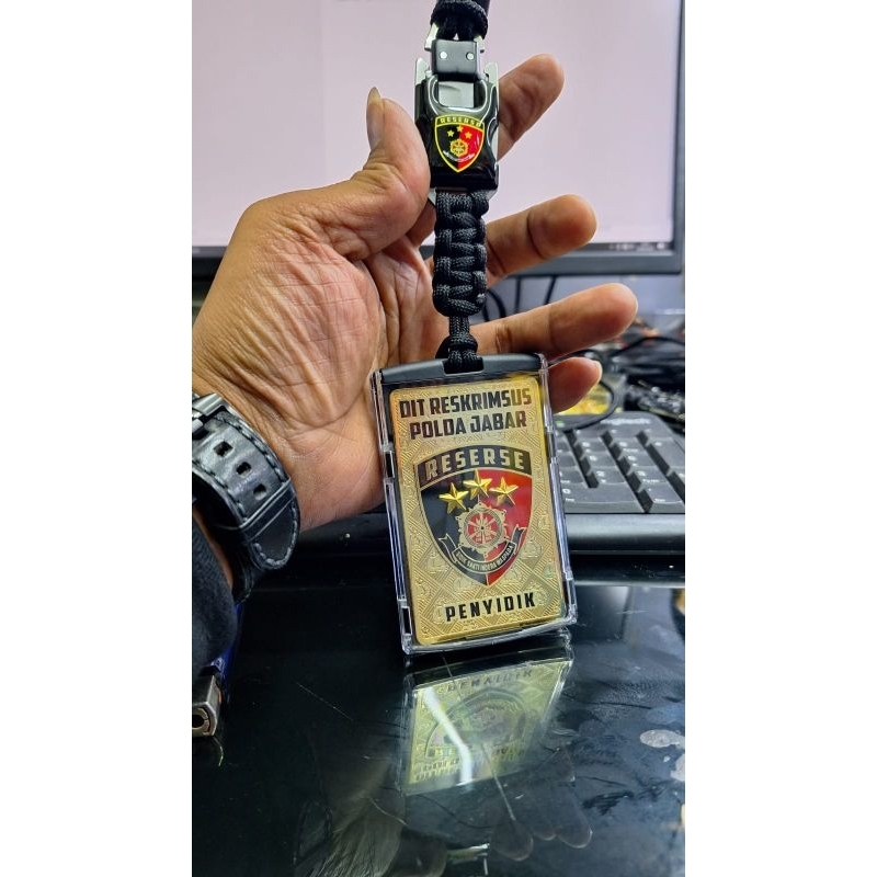 Jual id card kewenangan name tag tactical polri reserse custom free ...