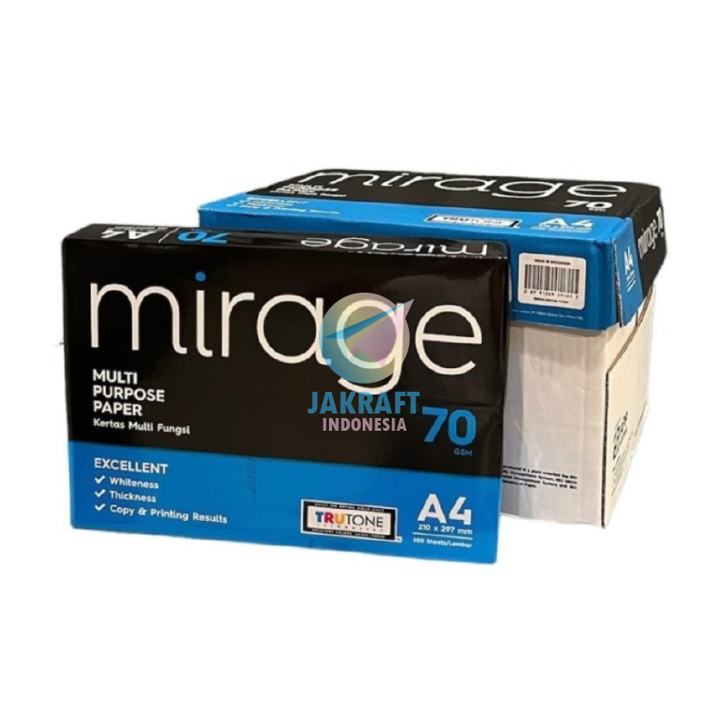 Jual (2500 Lembar) Kertas HVS A4 70 Gsm Gram MIRAGE Copy Copier Paper dari Sinar Dunia Seperti ...