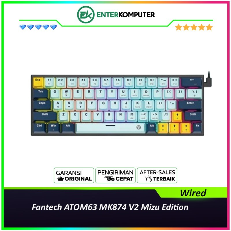 Jual Fantech ATOM63 MK874 V2 Mizu Edition 60% Mechanical Gaming ...