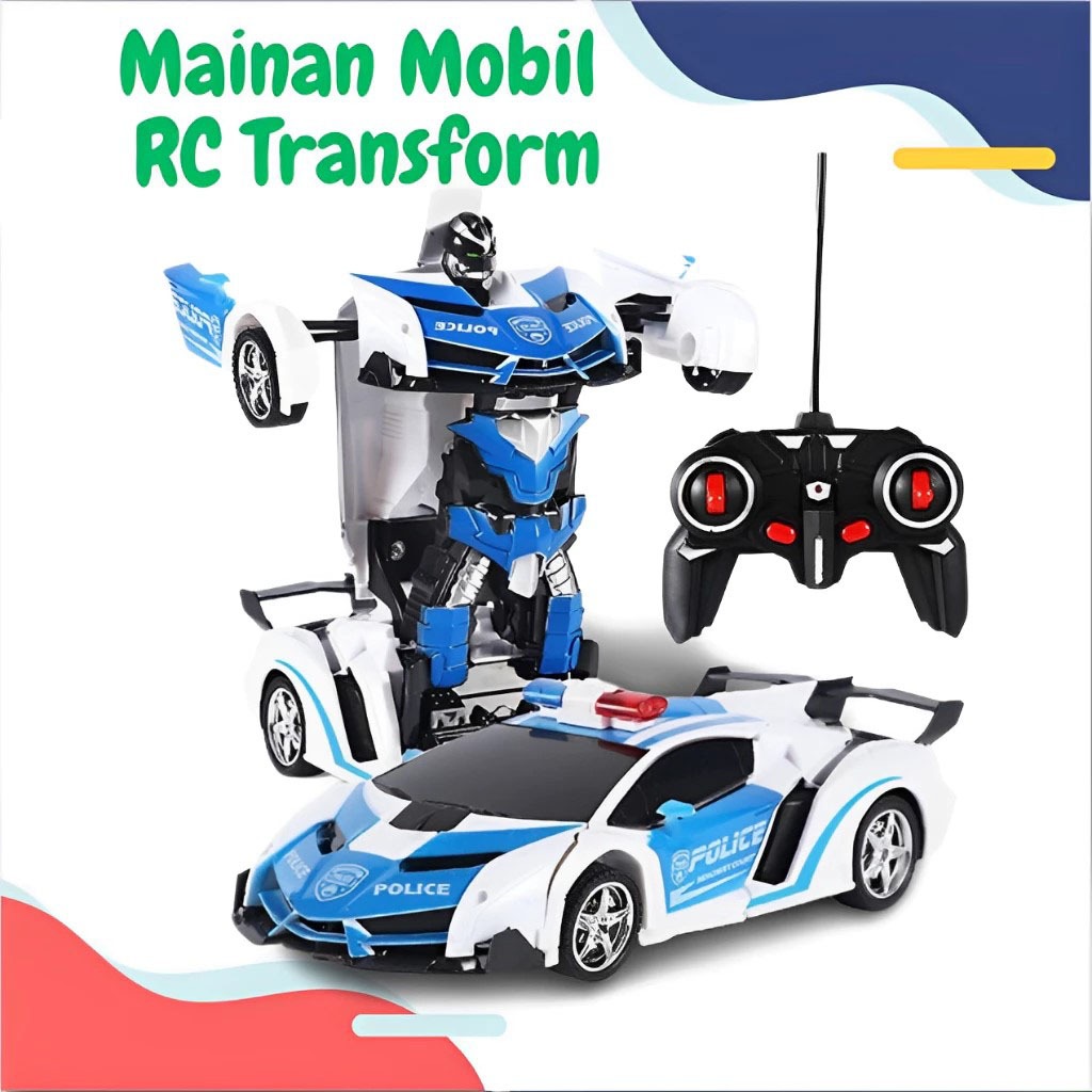 Jual 2in1 RC Mobil Polisi Jadi Robot Remote Control Mainan Mobil Remot ...