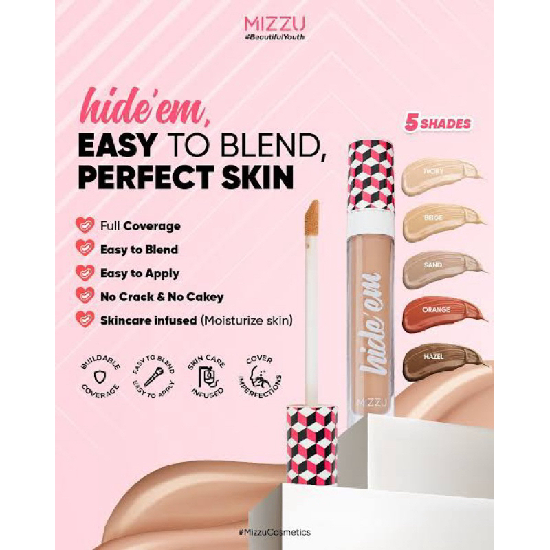 Jual MIZZU HIDE'EM CONTOUR & CONCEALER [BEIGE/ORANGE/NUDE/MEDIUM/HAZEL ...
