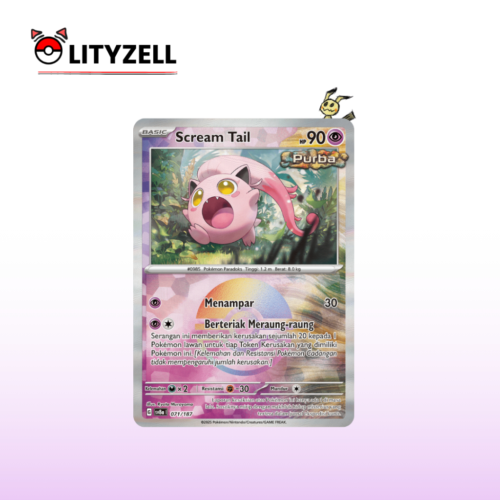 Jual 071/187 Pokemon TCG Indonesia Scream Tail SV8a | Shopee Indonesia