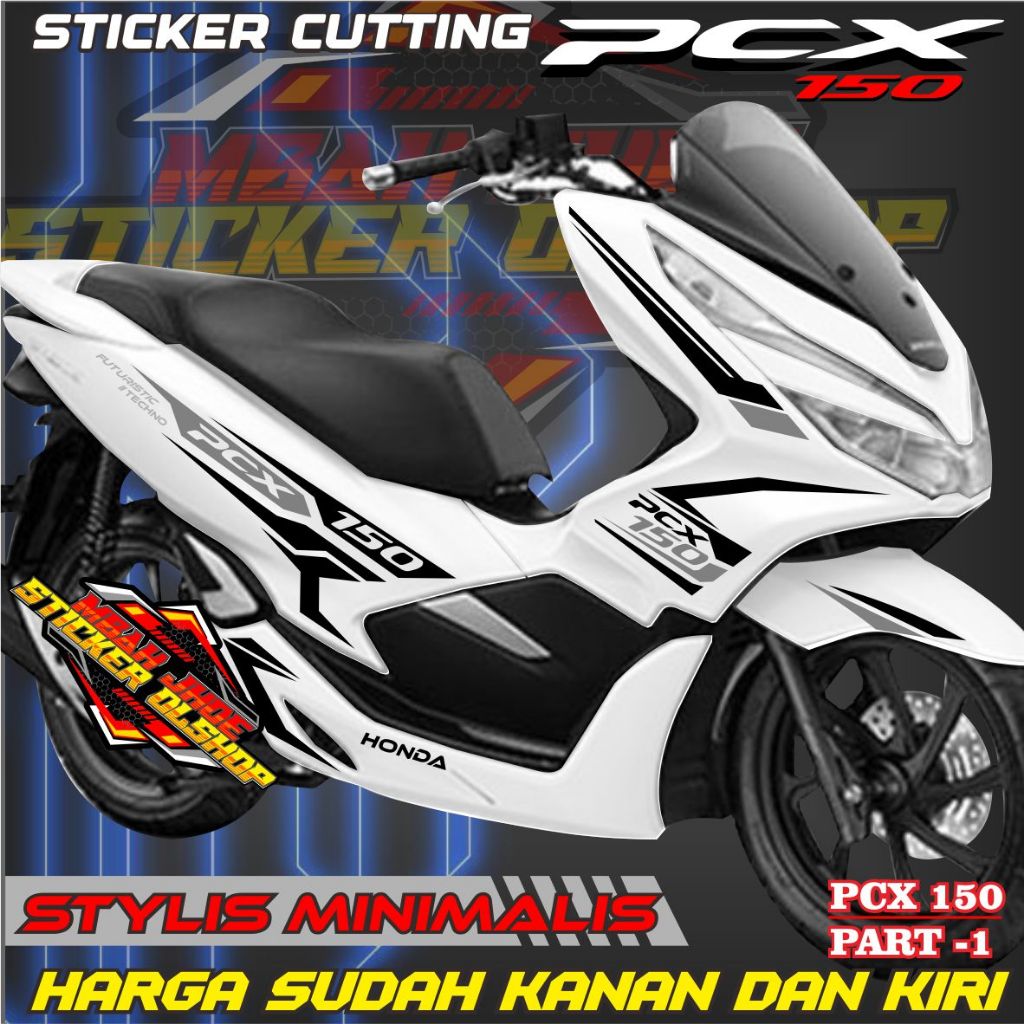 Jual CUTTING STICKER/STRIPING MOTOR HONDA PCX 150 LAMA PART-1 2 WARNA ...