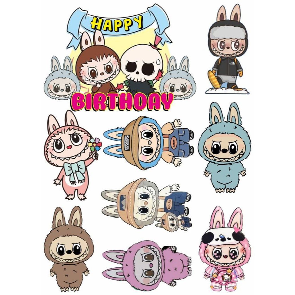 Jual TOPPER LABUBU/ Topper LABUBU Custom Nama/ Hiasan Cake LABUBU Viral ...