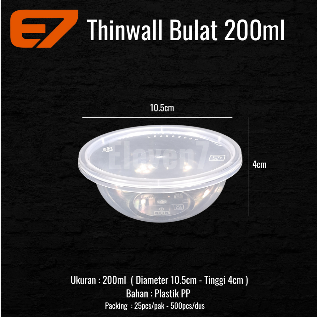 Jual Thinwall Round , Mangkok Plastik Container 200ml (25pcs) | Shopee Indonesia