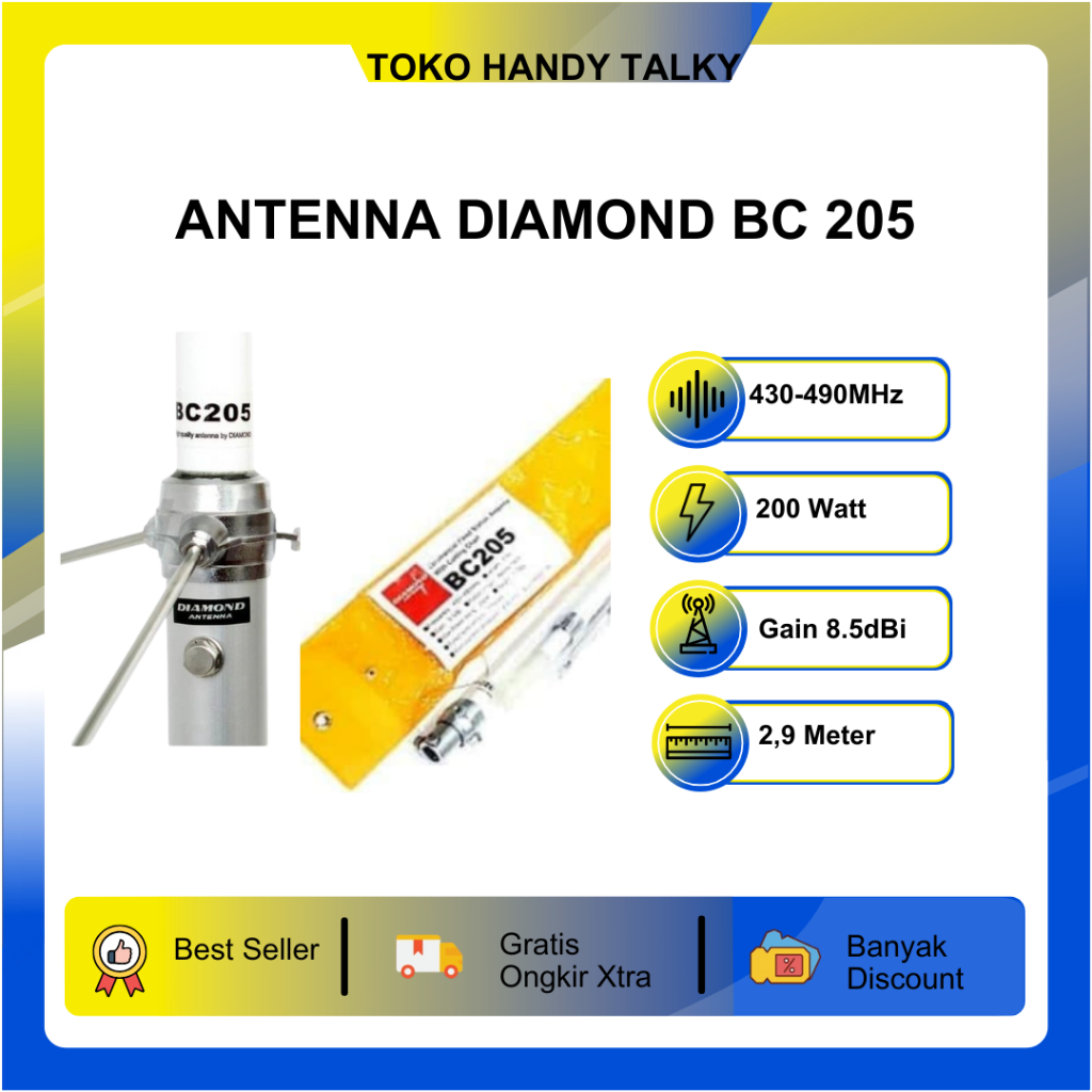 Jual DIAMOND ANTENNA BC-205 BC205 ANTENA BASE STATION UHF 400Mhz | Shopee Indonesia