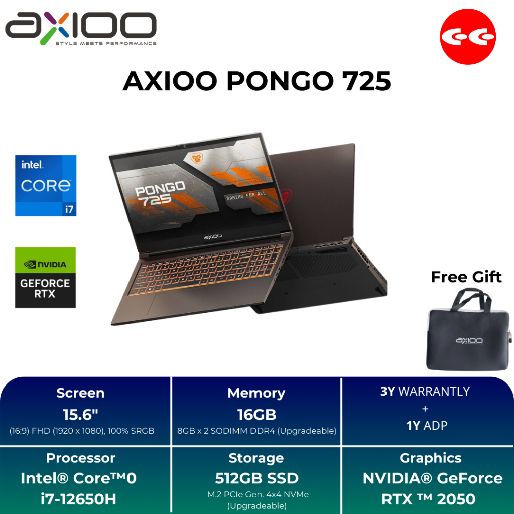Jual AXIOO PONGO 725 INTEL CORE I7 12650 RAM 16GB SSD 512GB WIN 11 ...