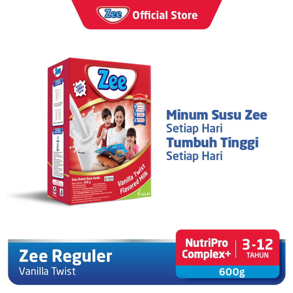 Jual Zee Reguler Vanilla Twist Milk 600gr - Susu Tumbuh Tinggi Lebih ...