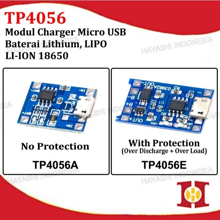 Jual Modul TP4056A Micro USB Charger 18650 Baterai Lithium 5V 1A No ...