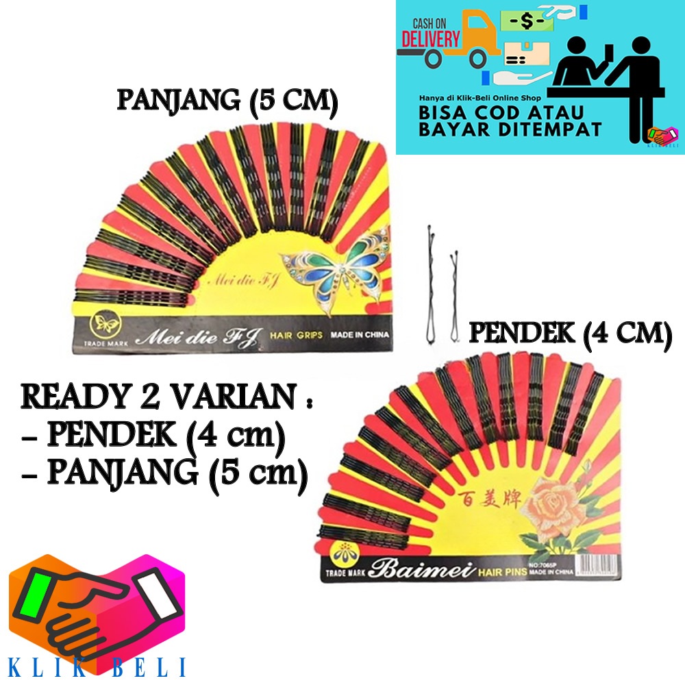 Jual Jepitan Lidi Rambut Kecil 4cm / Besar 5cm Hair Grips Jepit Tumpul ...