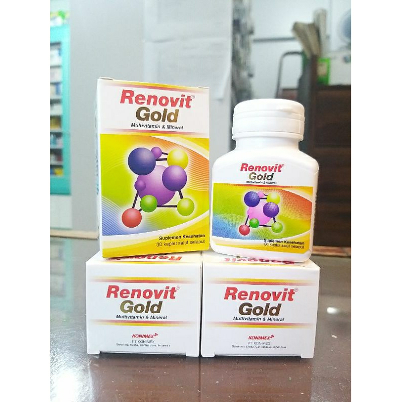 Jual RENOVIT GOLD BOTOL @ 30 KAPLET | MULTIVITAMIN DAN MINERAL | Shopee ...