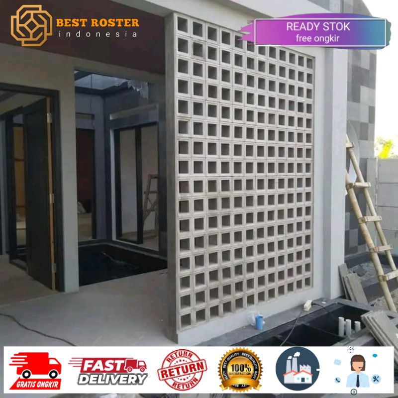 Jual Roster Beton Minimalis motif kotak polos abu | Shopee Indonesia