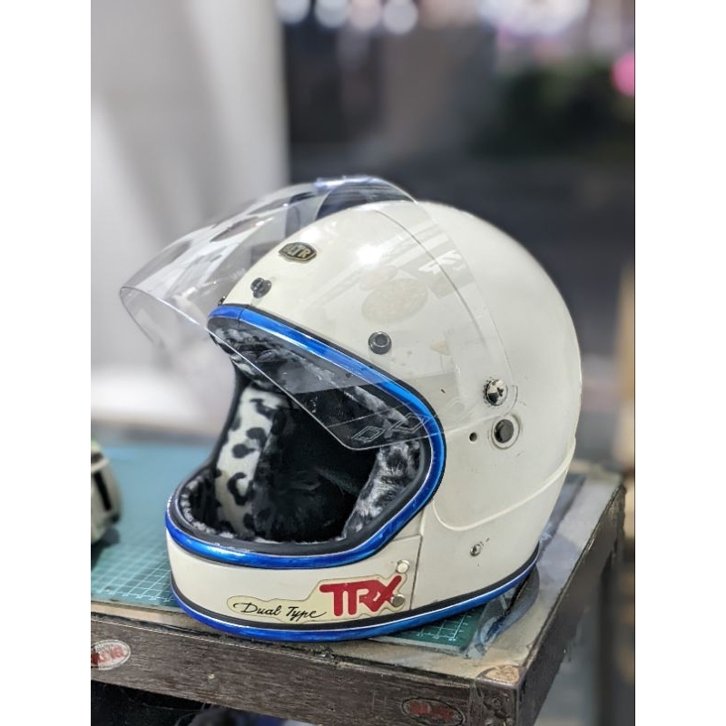 Jual HELM TRX CUSTOM LEOPARD HITAM PUTIH | Shopee Indonesia