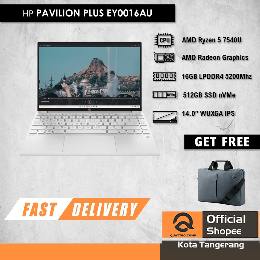 Jual HP PAVILION PLUS 14 RYZEN 5 7540 16GB 512GB W11+OHS 14.0WUXGA BLIT ...