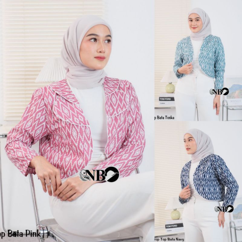 Jual CROP TOP ETNIK BATIK MODEL OVER SIZE ATASAN TENUN BLUS KANTOR ...