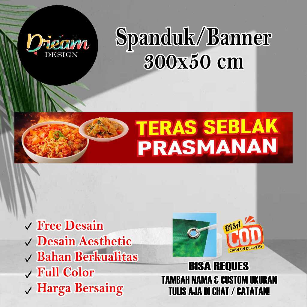Jual Jual Cetak Spanduk Banner 300x50 cm teras seblak perasmanan ...