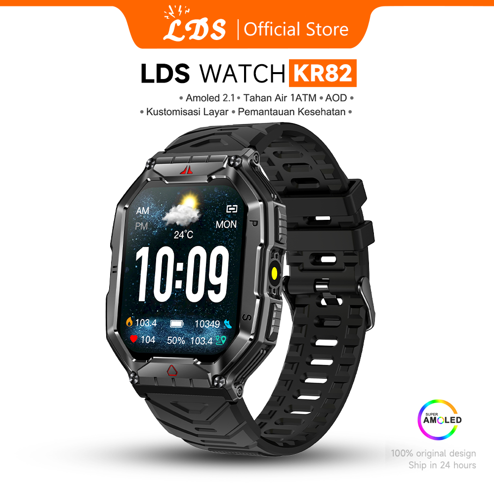 Jual LDS KR82 Smartwatch Pria Jam Tangan smartwatch Anti Air 1ATM HD ...