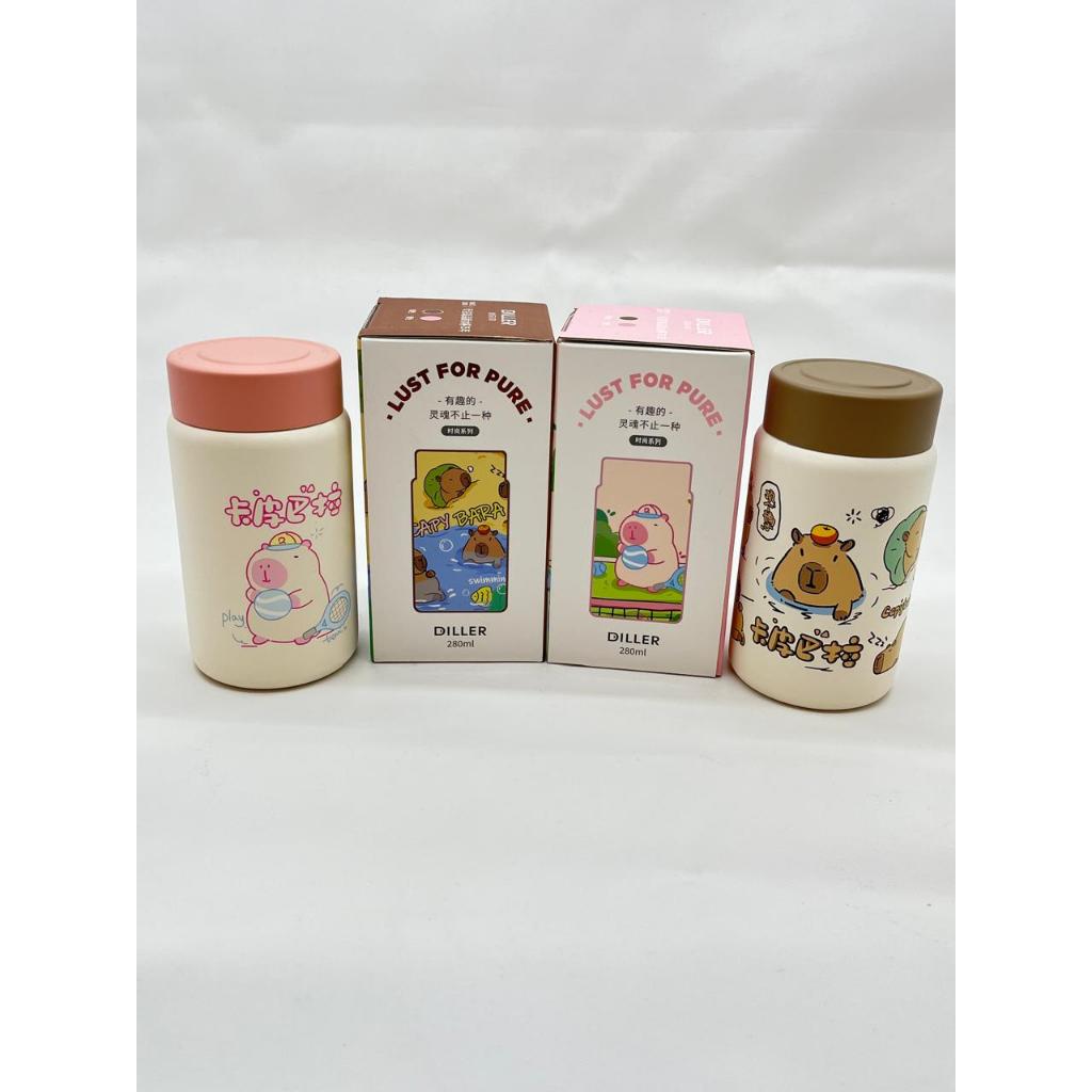 Jual Diller Capybara & Piggy Bottle 280 ML / Vacuum Insulated Stainless Steel / Cute Thermos ...