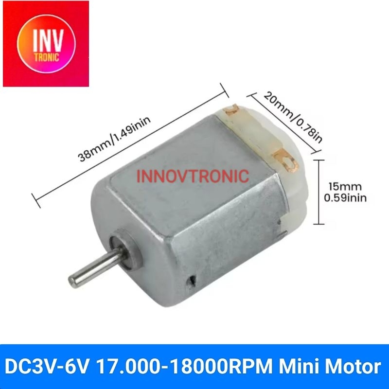 Jual Mini DC Motor 3-6V Miniatur Dinamo Listrik (3V = 17000 -18000 RPM ...