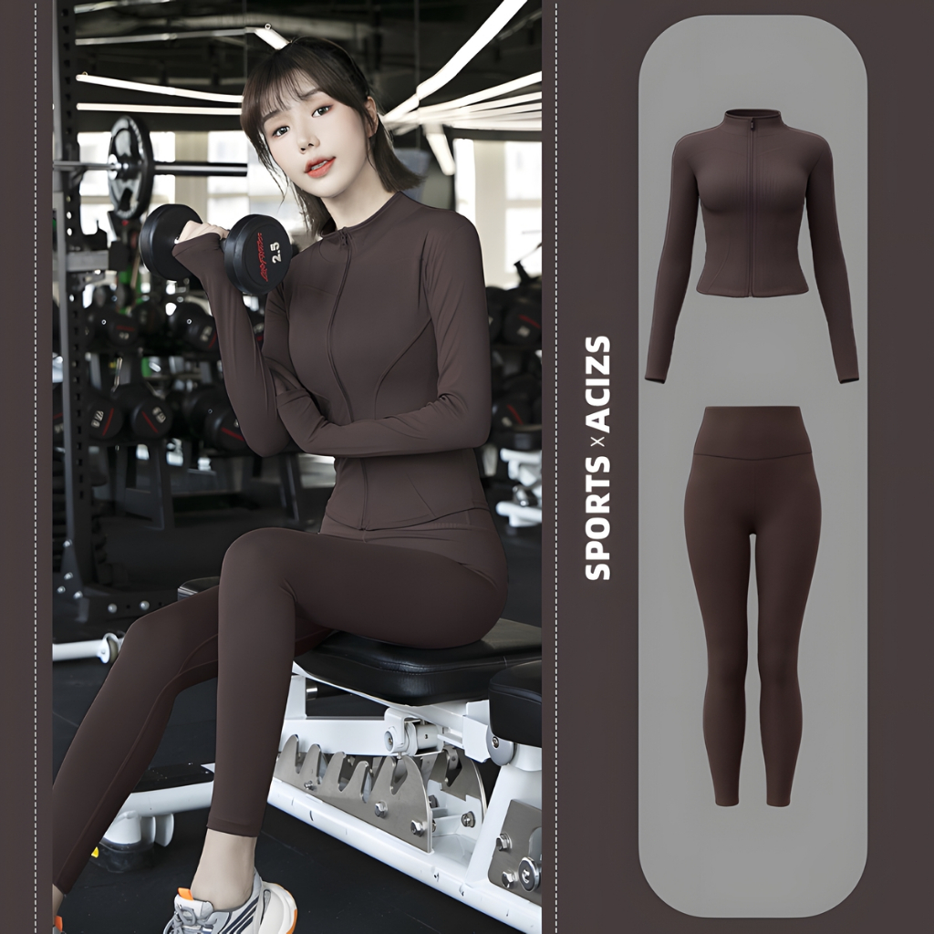 Jual Setelan Baju Jaket Olahraga Wanita Lengan Panjang/Legging Wanita Celana Olahraga HighWaist ...