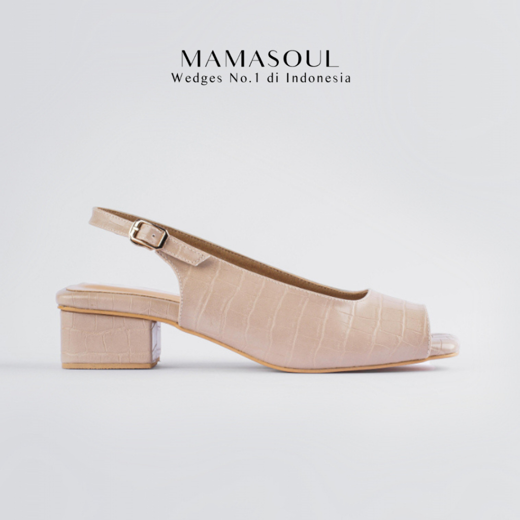 Jual MAMASOUL KEMANG Sofia - Sepatu Sandal Wanita Croco Tali Sendal Block Heels Hak Tahu 3cm ...